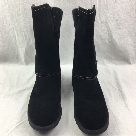 Muk Luks | Shoes | Nwt Leather Muk Luks Knitted Sherpa Lined Boots ...